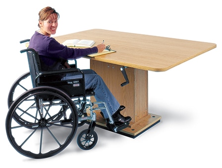 Hausmann 36" x 60" Height Adjustable Crank Hydraulic Work Table ...